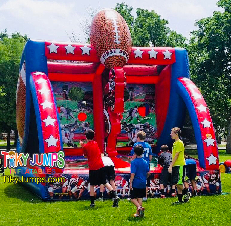 Inflatable Interactive Football Themed Tossing Game First Down